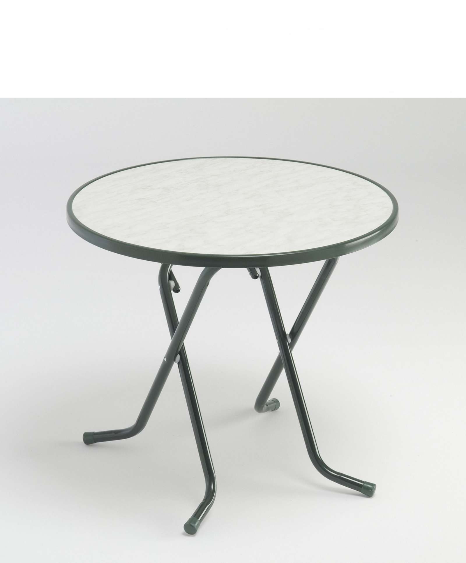 Steel table 80cm diameter green marble - Alco