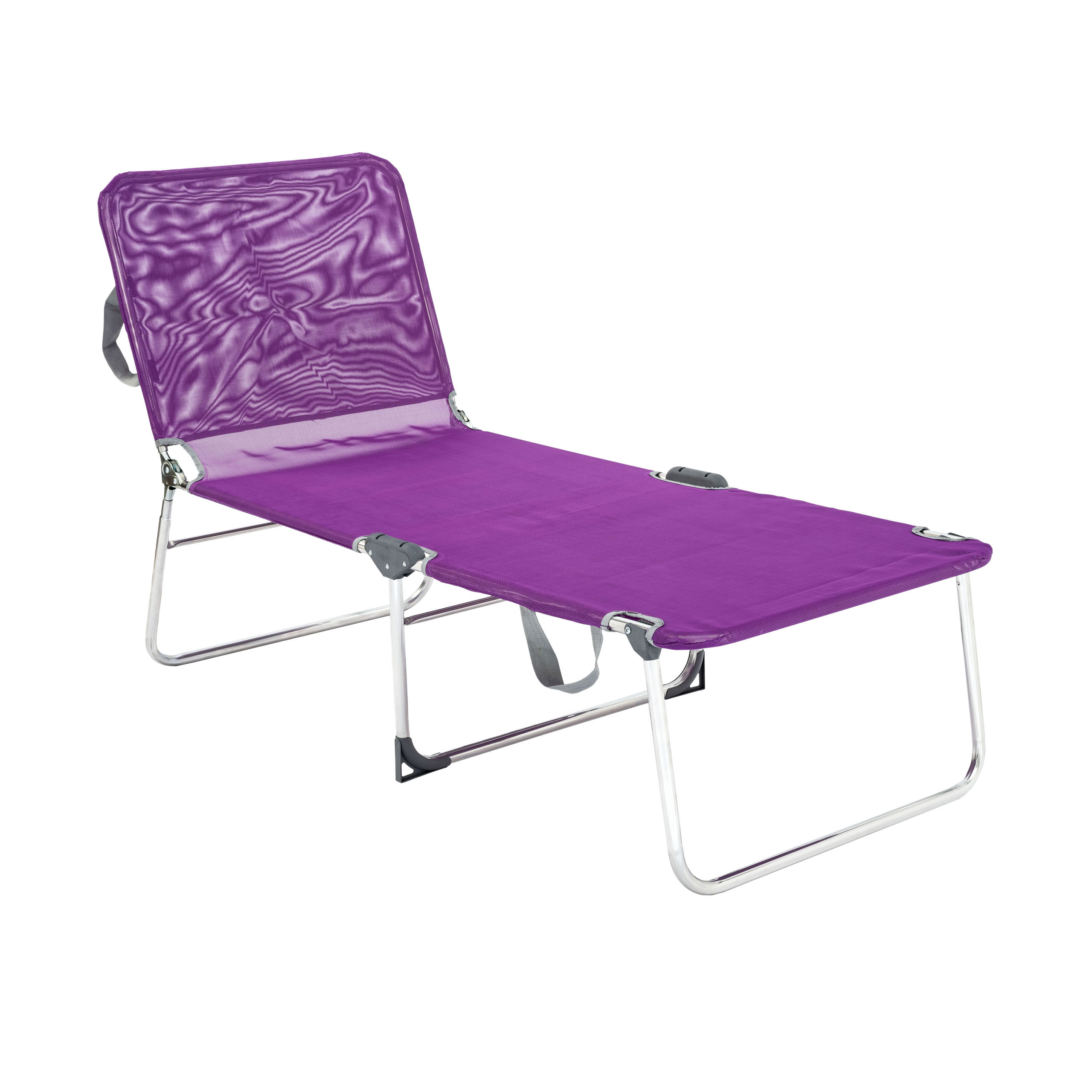 Lit de plage haut en fibreline avec repose-tête et cric multiposition