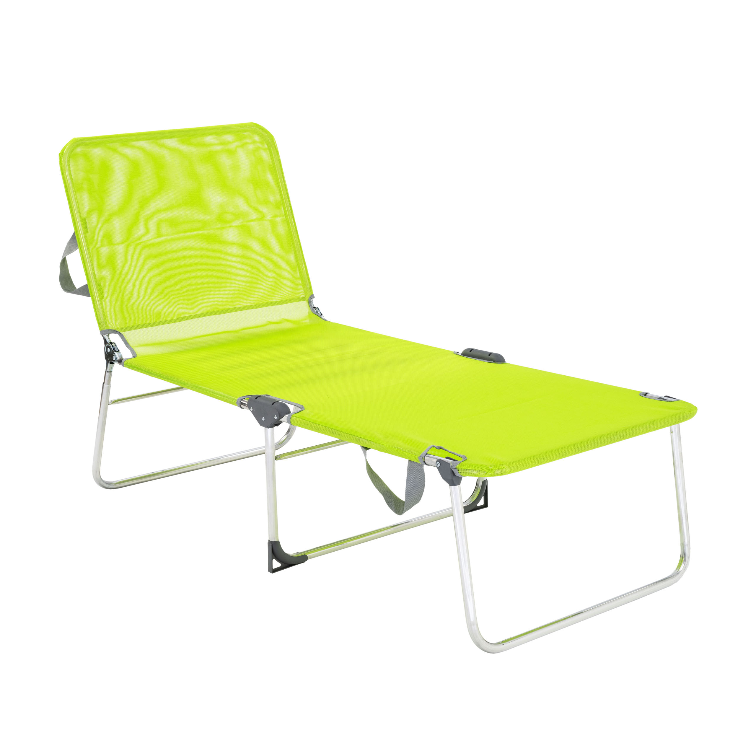 Lit de plage haut en fibreline avec repose-tête et cric multiposition