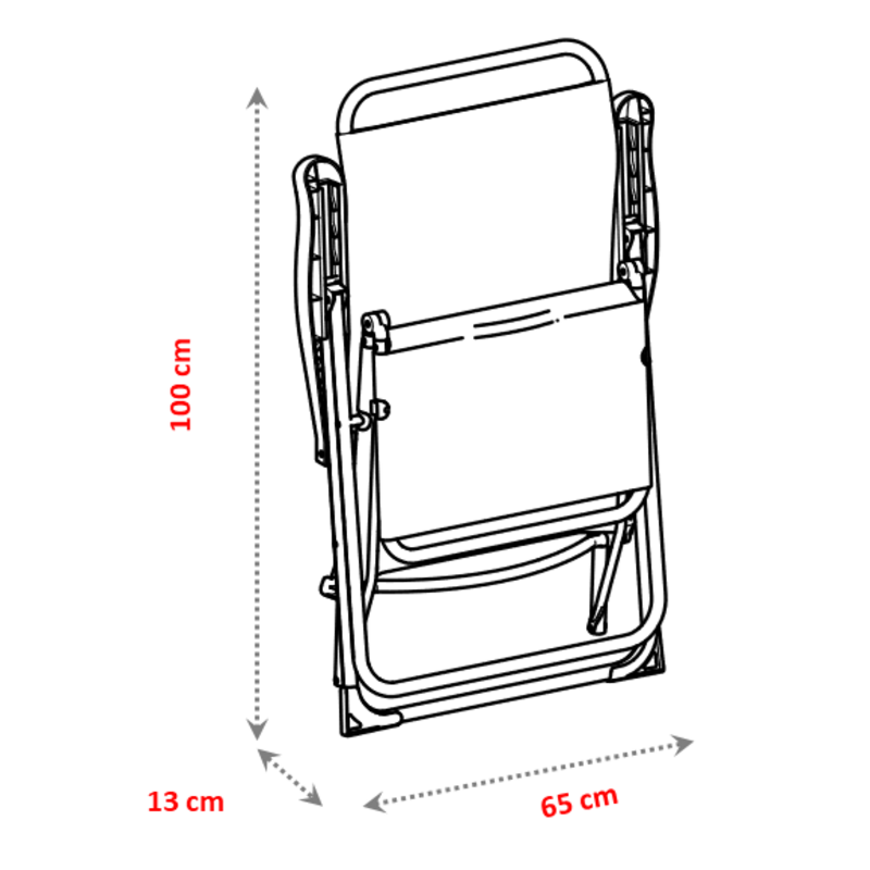 Alco aluminium beach chair, 5 positions with fibreline.