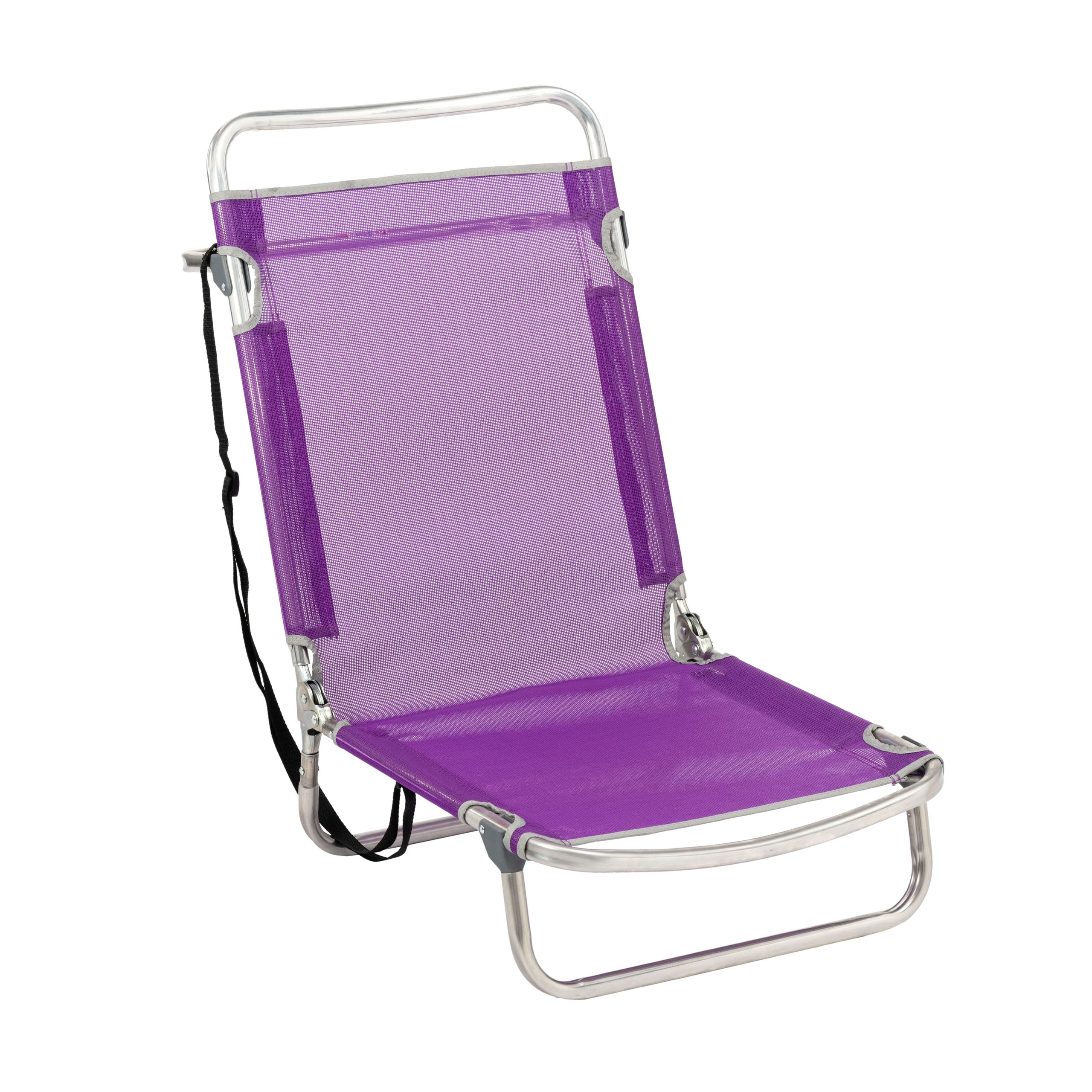Chaise longue basse de plage multiposition en fibreline Alco